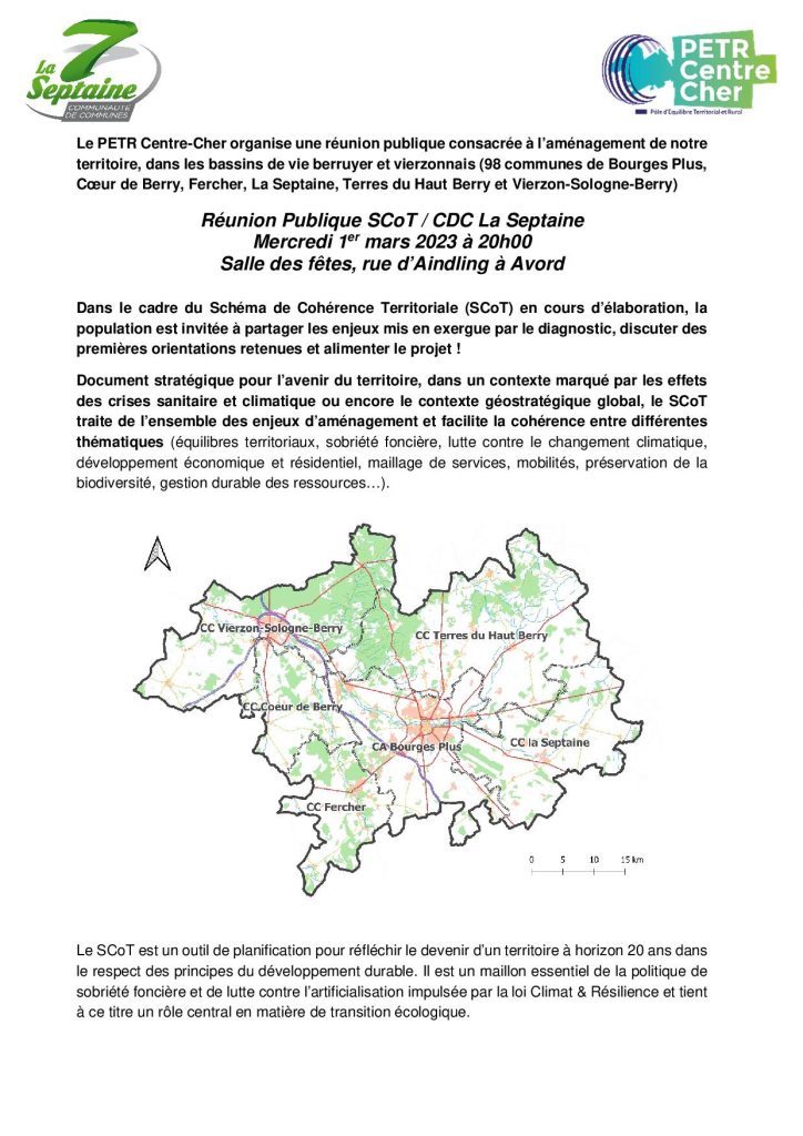 Réunion Publique SCoT - Communauté de Communes de La Septaine