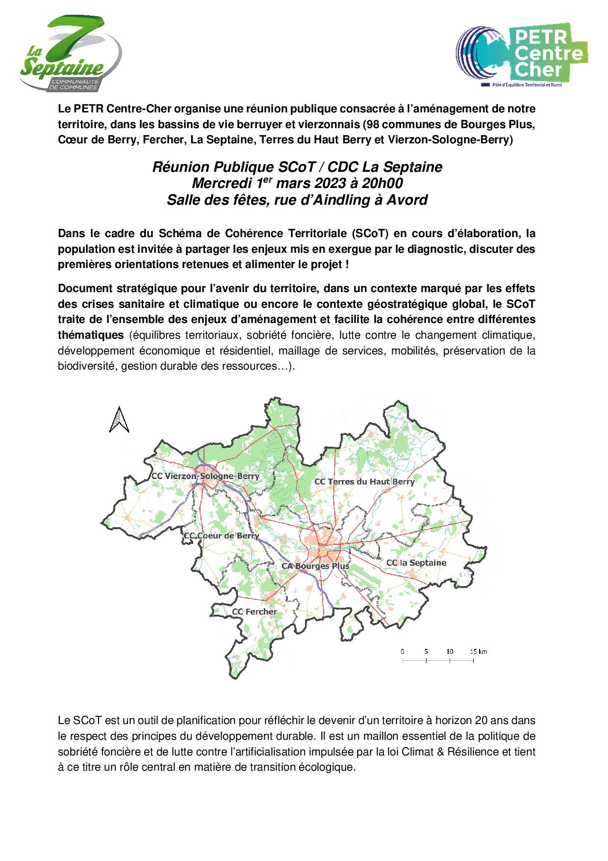 Réunion Publique SCoT - Communauté de Communes de La Septaine